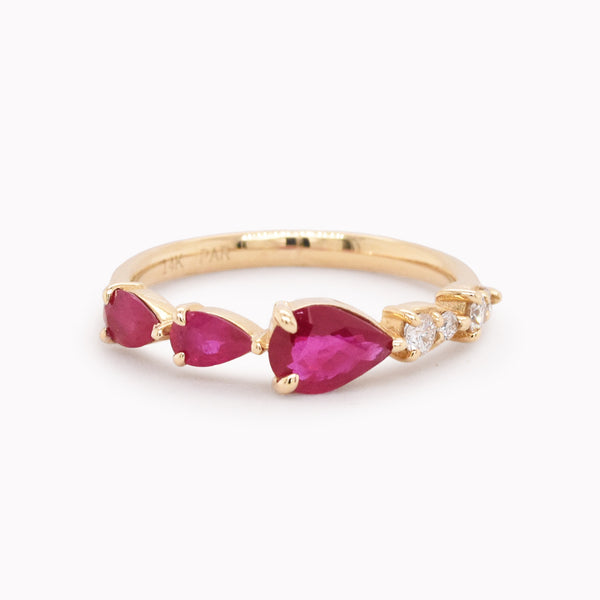 Pear Cut Ruby & Diamond Ring – Eliza Page